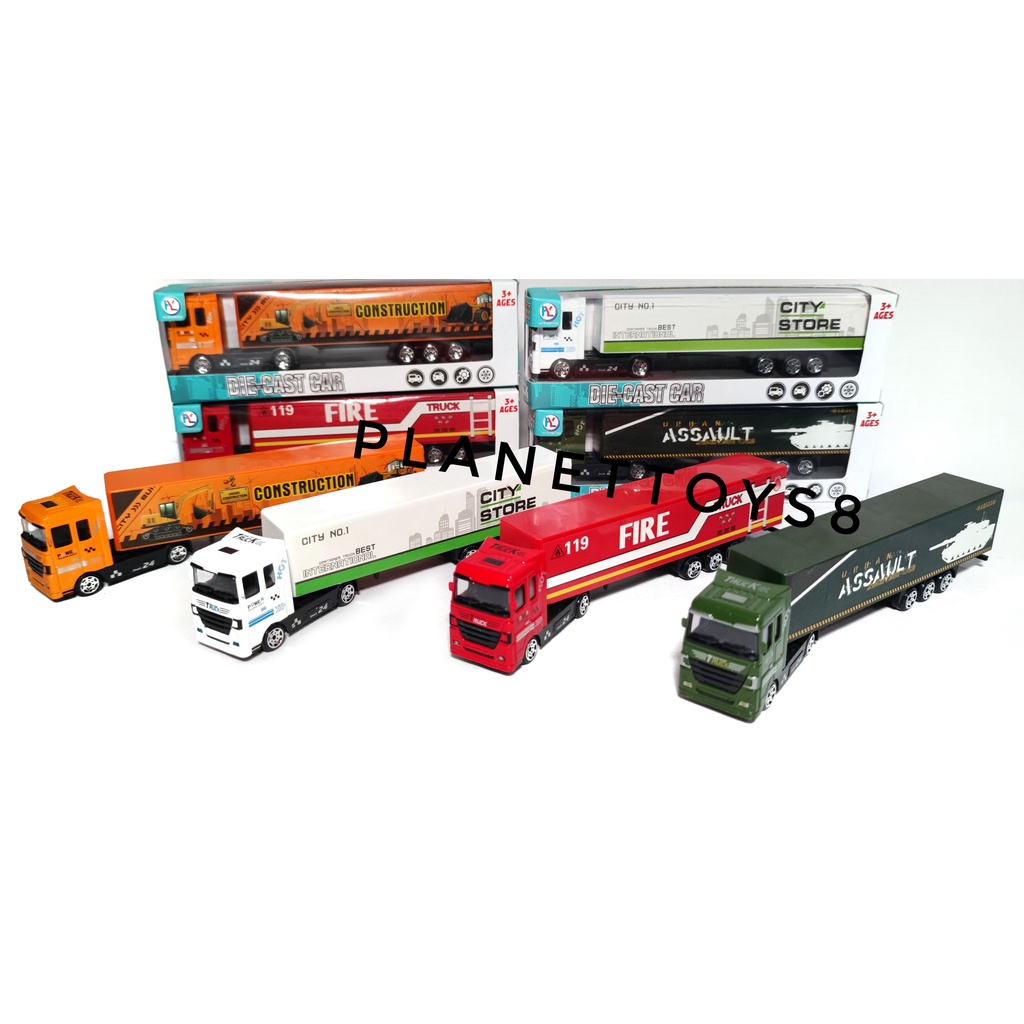 Jual Diecast Truck Container Metal Mainan Anak HY521 Varian | Shopee ...
