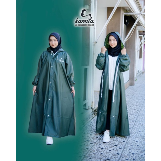 Jual Jas Hujan Wanita Muslimah Model Gamis Kamila Bahan PVC 0,25 ...