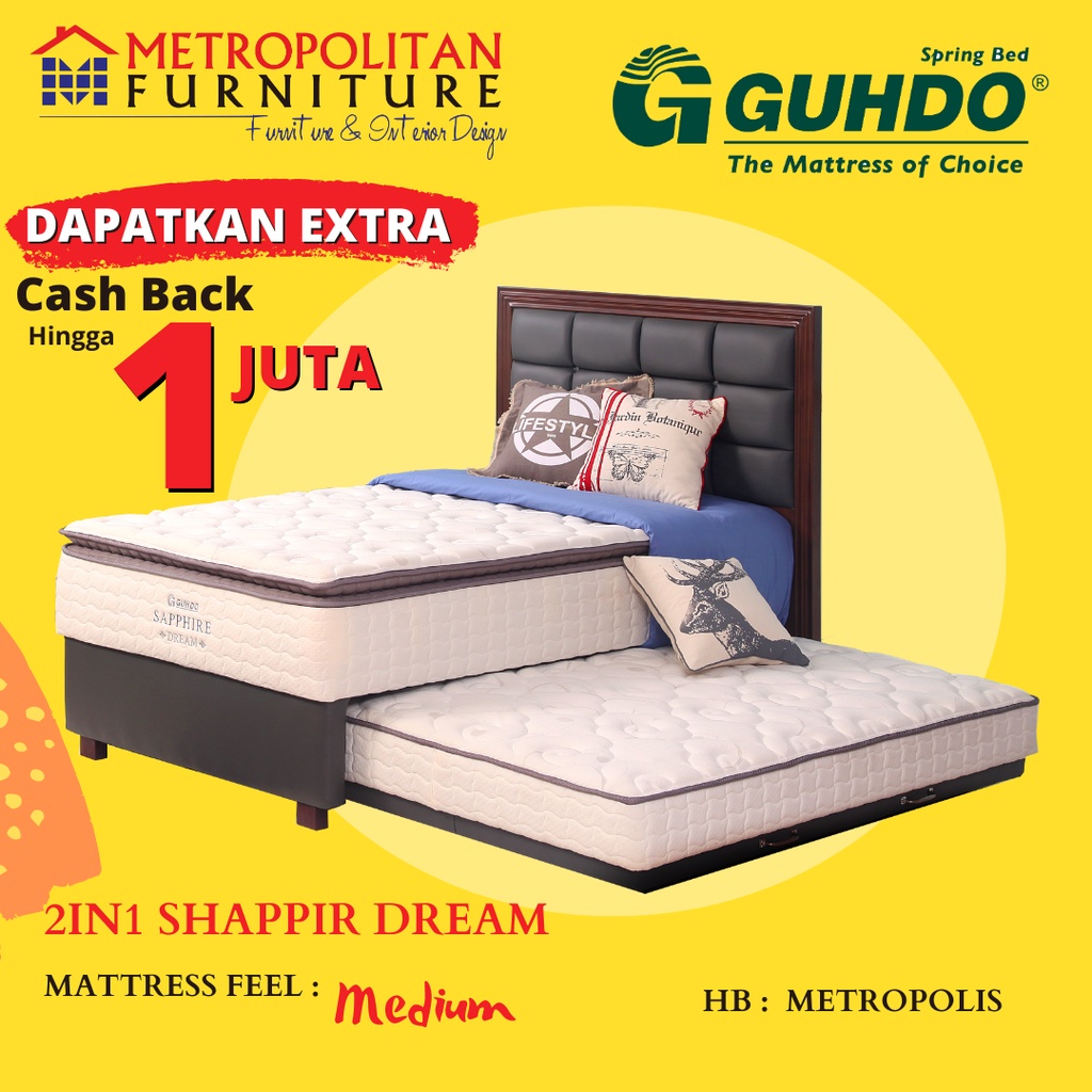 Jual Guhdo Spring bed 2in1 Sapphire Dream Set Metropolis | Shopee Indonesia