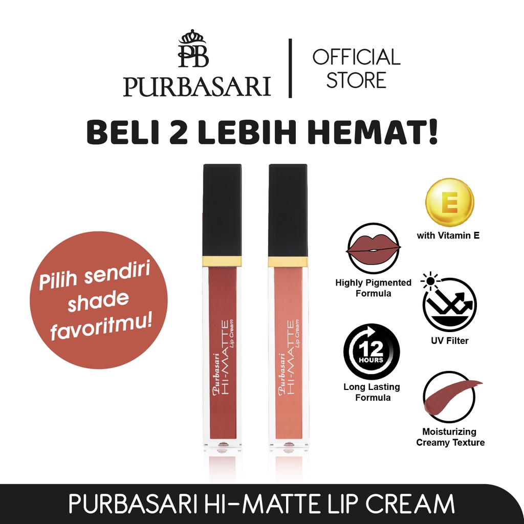 Jual Purbasari Hi-Matte Lip Cream Pcs/ Matte Lipcream / Matte Lipstick ...
