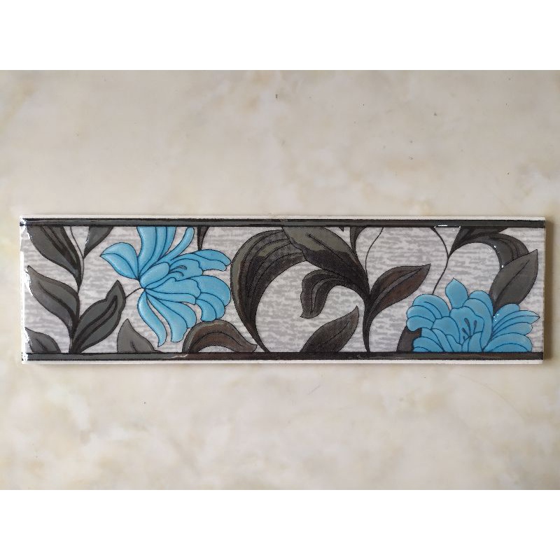 Jual Keramik Lis Dinding 7x25 Flora (1ikat = 4 keping/meter) tekel ubin ...