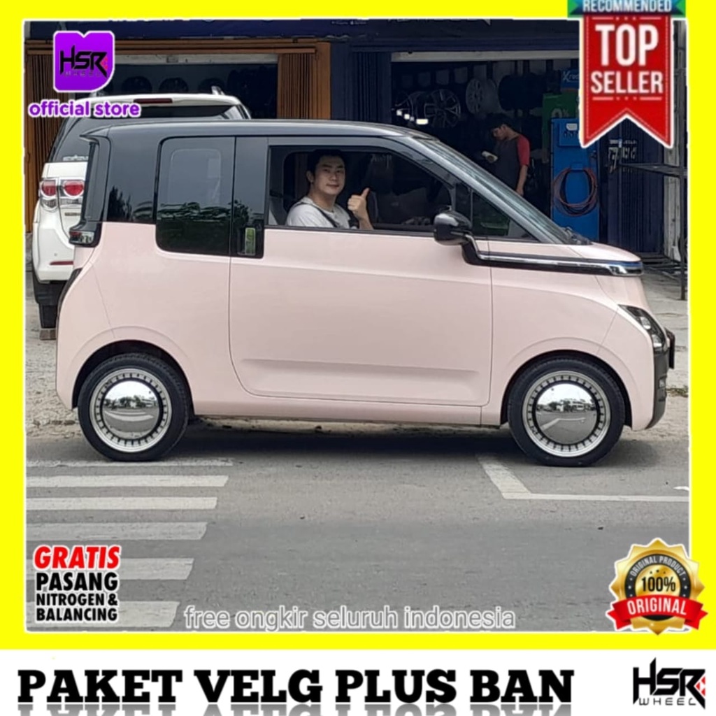 Jual Paket Pelek Velg Dan Ban Mobil WULING AIR EV Ring 14 r14 VELG HSR mirror 4x100 bmf | Shopee ...