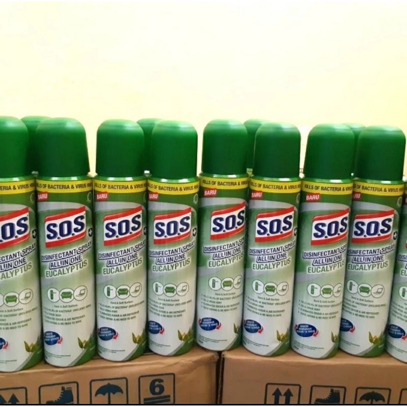 Jual SOS Disinfectant Spray All in One Eucalyptus - Aerosol ...