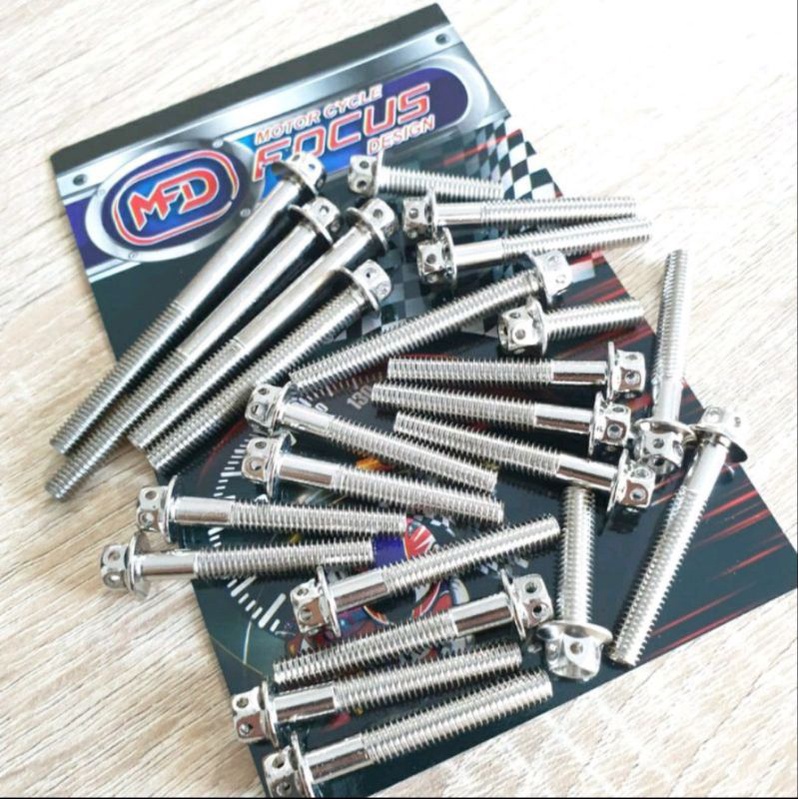 Jual baut baud probolt blok bak kalter RX series RX king set kanan kiri warna crome | Shopee ...