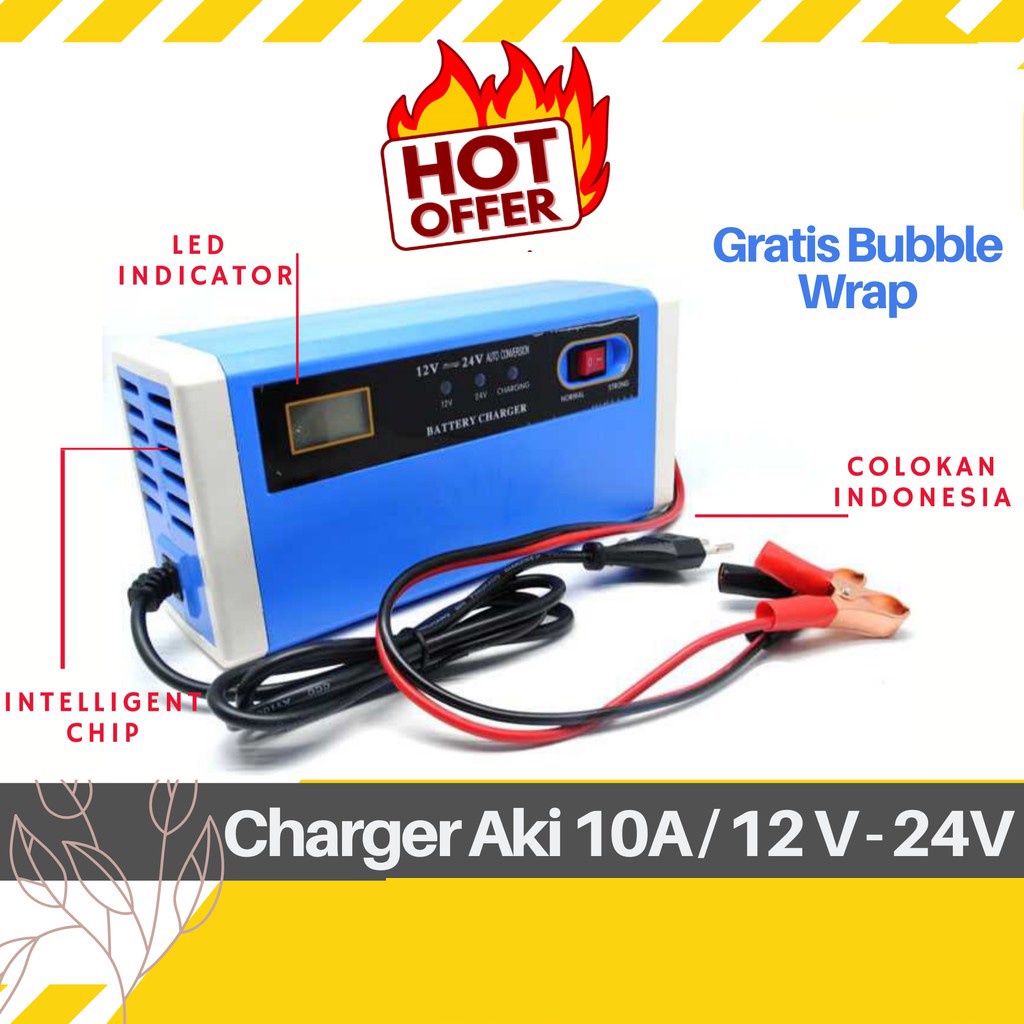 Jual Charger Aki Portable 10A 12V 24V Casan Accu Motor Mobil Sparepart ...