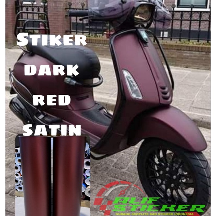 Jual Skotlet Stiker Merah Tua Doff Mettalik Scotlite Motor Dark Red ...