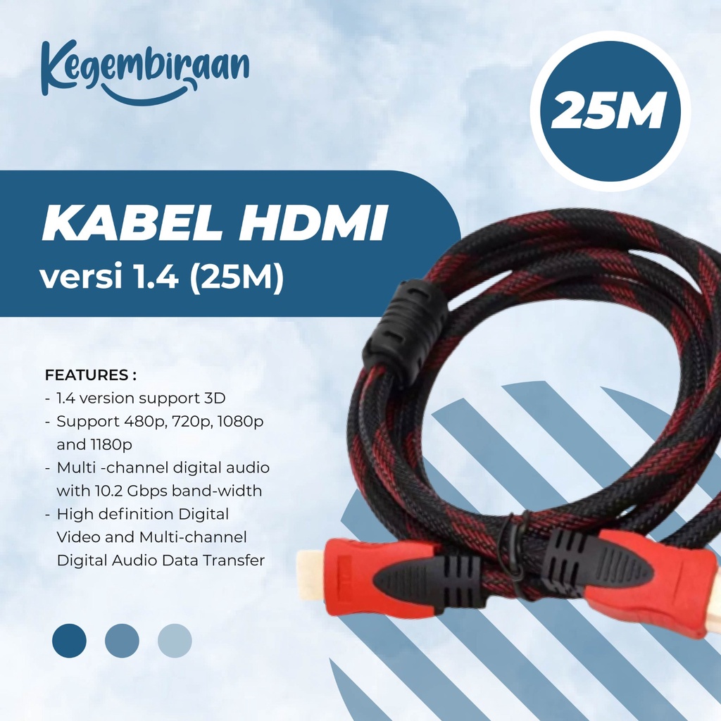 Jual Kabel HDMI Jaring 25M Versi 1.4 - kabel Hdmi 25 Meter | Shopee Indonesia