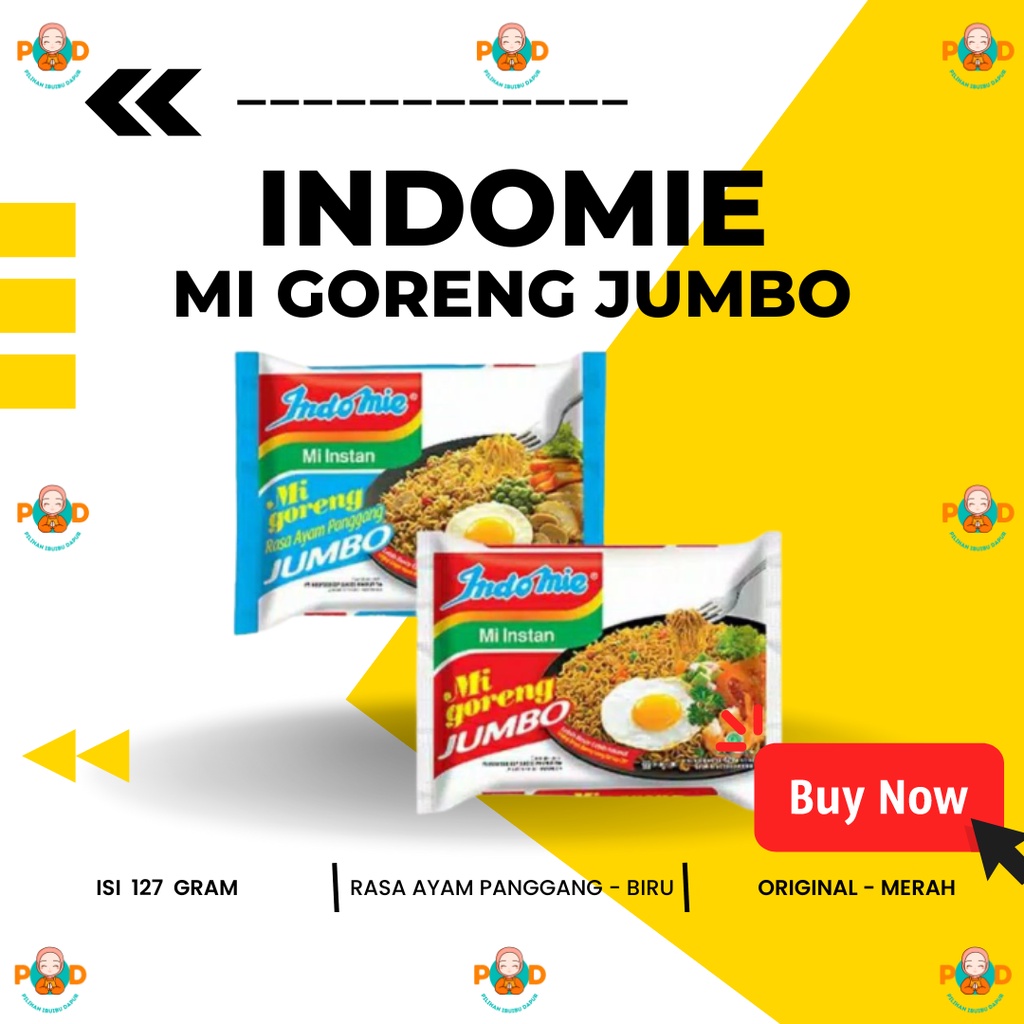 Jual INDOMIE GORENG JUMBO BUNGKUS BIRU AYAM PANGGANG MERAH ORIGINAL ...