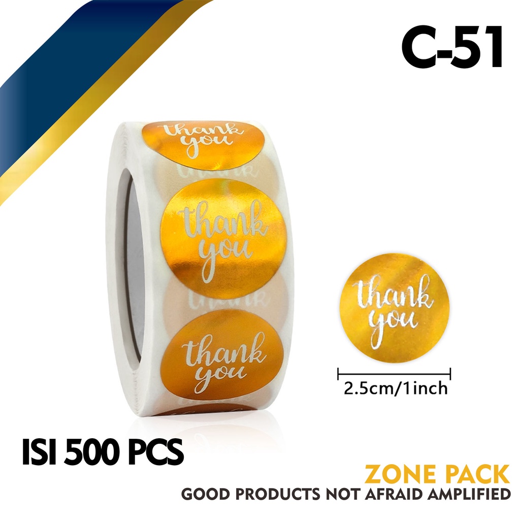 Jual 1 roll (500 pcs) Stiker Label Tulisan Thank You For Your Order ...