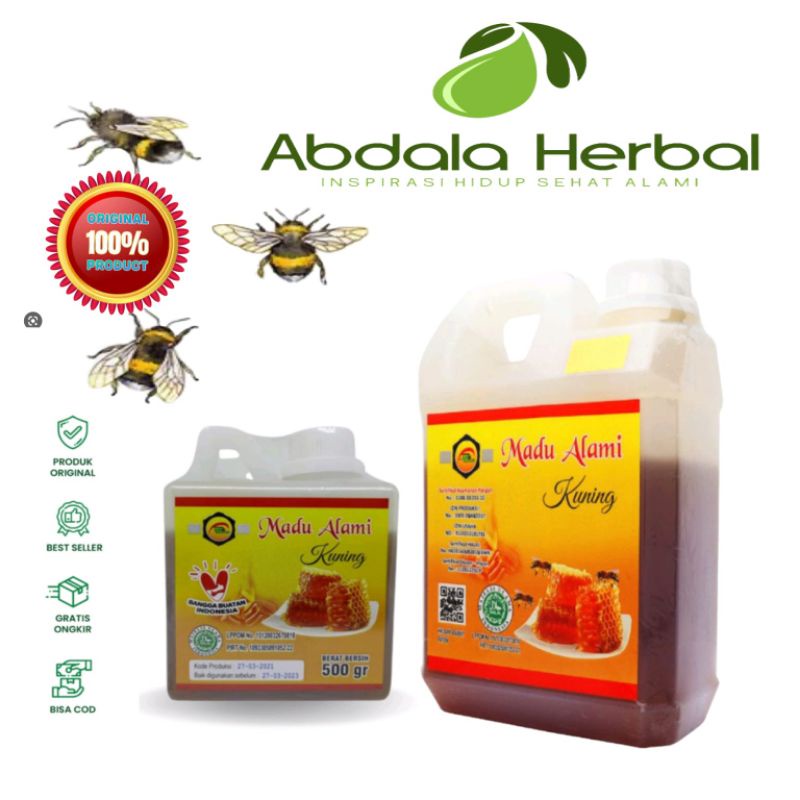 Jual Madu Kuning Alami 500 gr & 1kg | Shopee Indonesia