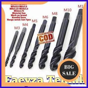Jual last stok tap set tap mesin tap spiral m3 m4 m5 m6 m8 m10 m12 hss std industri bukan yamaw ...