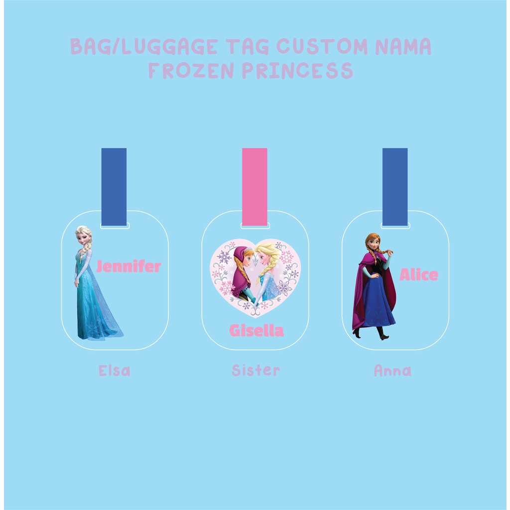 Jual Frozen princess elsa anna sister Luggage / bag tag / gantungan tas ...