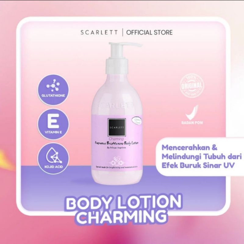 Jual Scarlett Whitening Body Lotion Charming 300ml | Shopee Indonesia