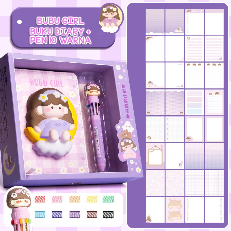 Jual GM- BUKU DIARY SQUISHY MAGNET LUCU BINDER JOURNAL PLANNER ANAK ...