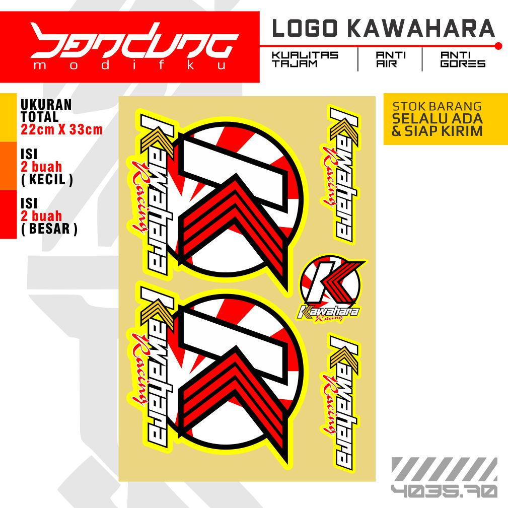 Jual Sticker Stiker set pack logo KAWAHARA variasi kendaraan | Shopee ...