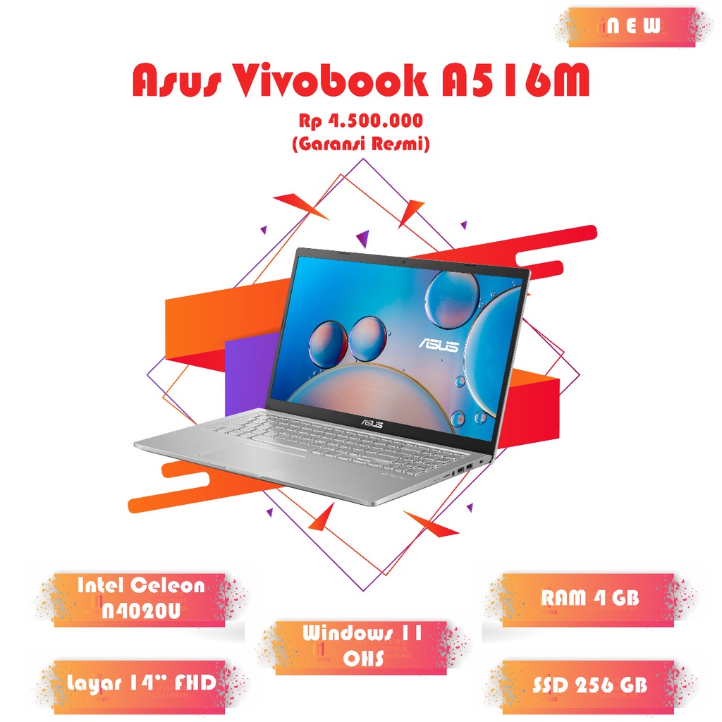 Jual Promo Laptop Asus Vivobook A516M RAM 4GB SSD 256GB Windows 11 ...