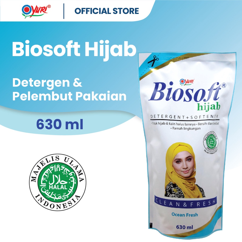 Jual Biosoft Hijab Deterjen dan Softener 630 Ml | Shopee Indonesia