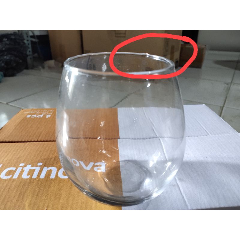 Jual Gelas Tuscany Bulat REJECT MURAH/ Ada cacat sedikit/ Vas bunga ...