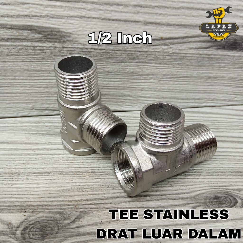 Jual Tee Shower 1/2" Stainless Nepel Tee Drat Luar Dalam 1/2 inch FS08 | Shopee Indonesia