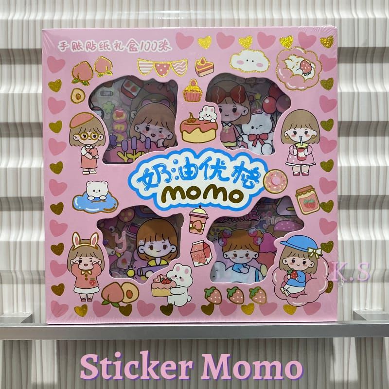 Jual 100 Lembar SENMU Sticker Momo Beragam Motif Kartun Korea Anti Air ...