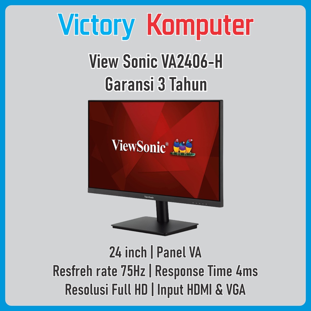 Jual Monitor View Sonic VA2406-H 24 inch Panel VA 75Hz 4ms Full HD HDMI ...