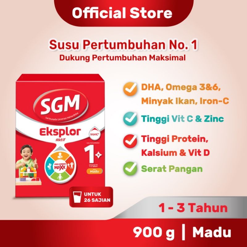 Jual SGM EXPLORE 1-3 tahun 3-5 tahun 900GR MADU VANILA TERMURAH [COD ...