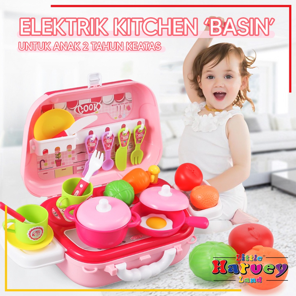 Jual MAINAN TEMPAT CUCI PIRING ALAT DAPUR Elektrik Keluar Air 2in1 Tas ...