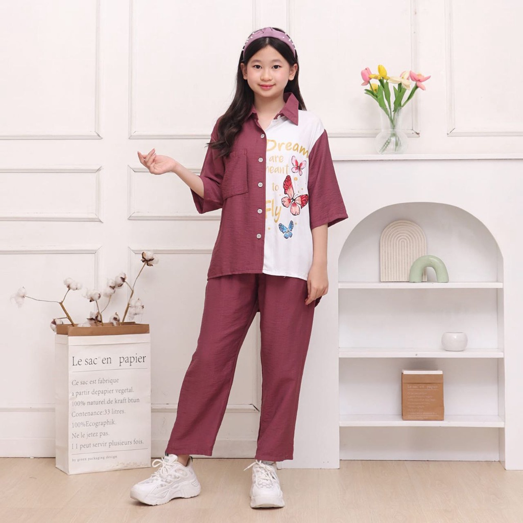 Jual (8 - 15 Tahun) Yara Set Baju Anak Duishi B8518 | Shopee Indonesia