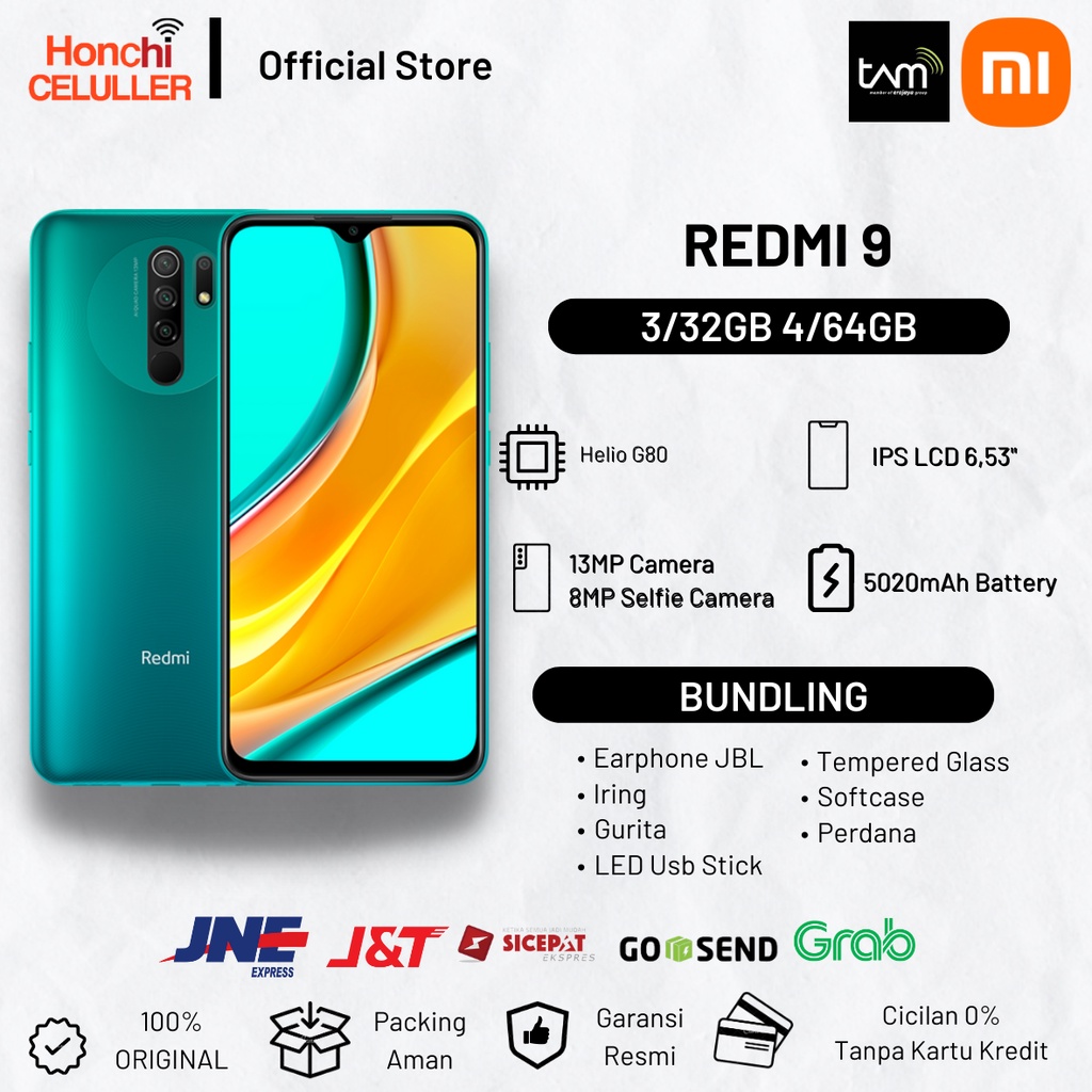 Jual Xiaomi Redmi 9 4/64GB 3/32GB Garansi Resmi Indonesia TAM | Shopee ...