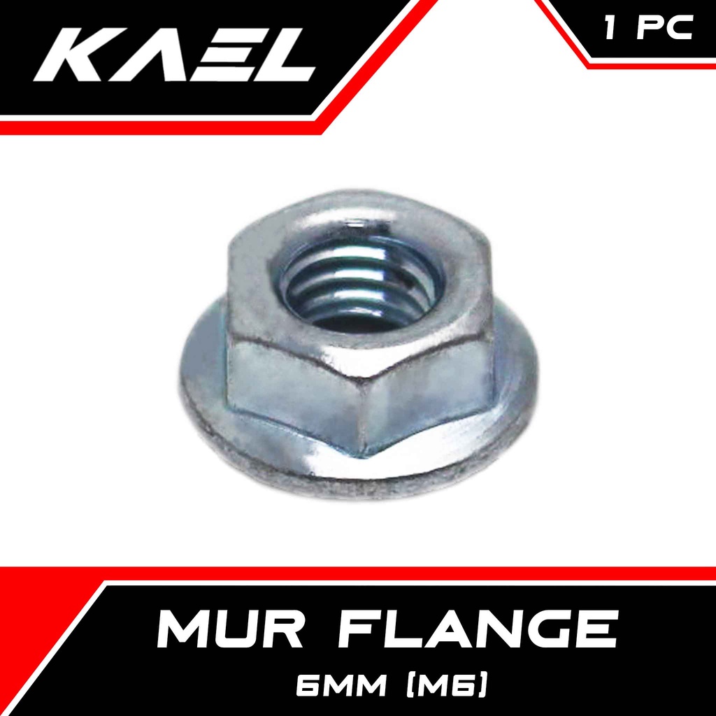 Jual Mur Flange 6mm (M6) Nut Fleng Pleng 6mm 6 mm M6 M | Shopee Indonesia