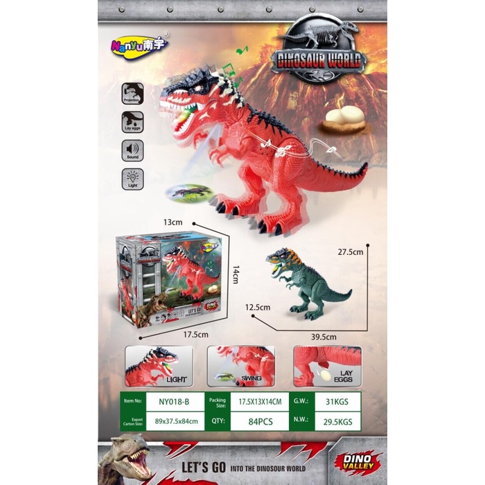 Jual MAINAN ANAK ROBOT DINOSAURUS TIREX TELUR JALAN GERAK SUARA LAMPU ...