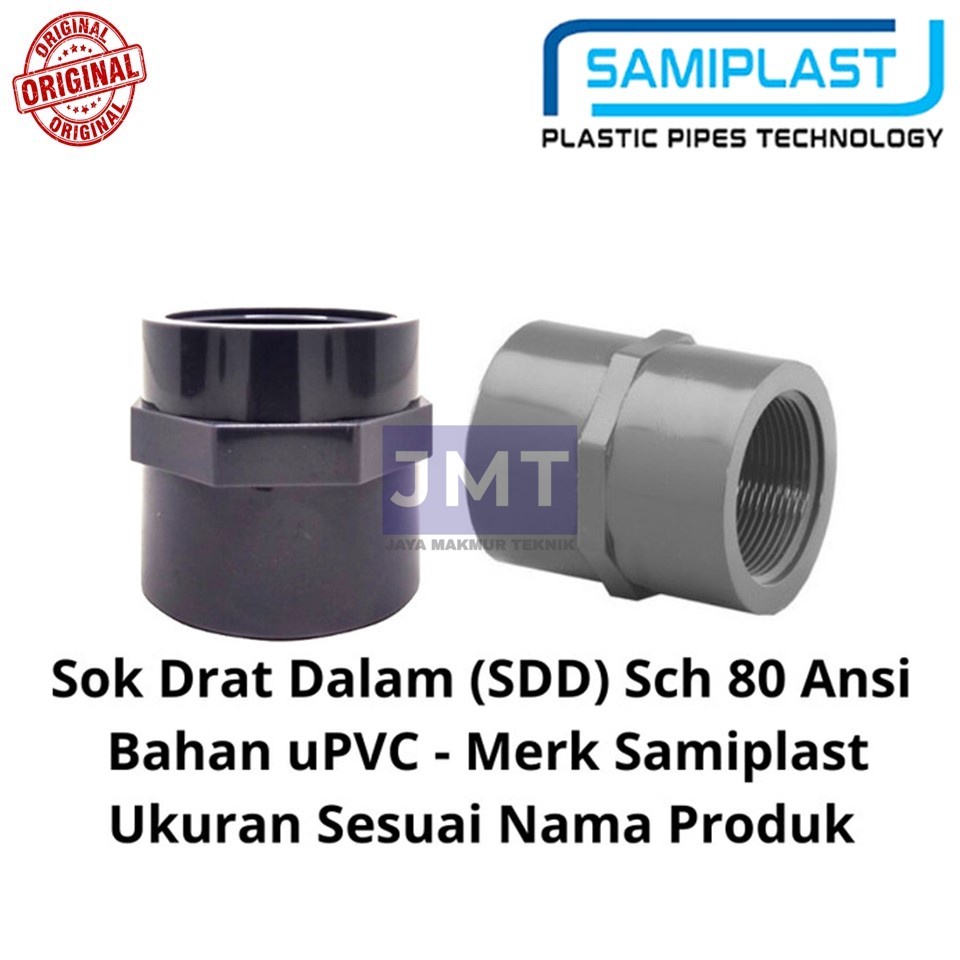 Jual Sok Drat Dalam (SDD) 1/2" inch U-PVC SCH 80 ANSI Samiplast ...
