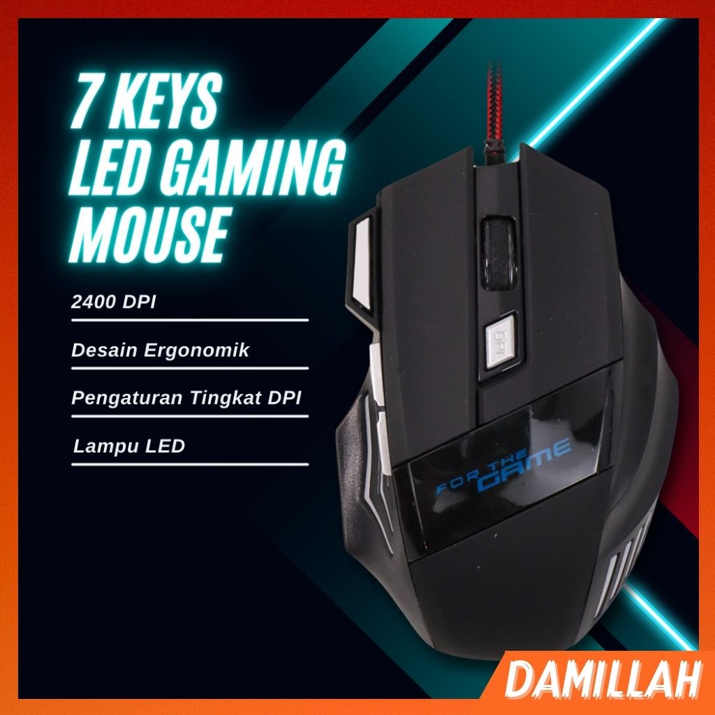 Jual Mouse Gaming Led RGB Optical 2400 DPI 7 Keys LED dengan Receiver ...