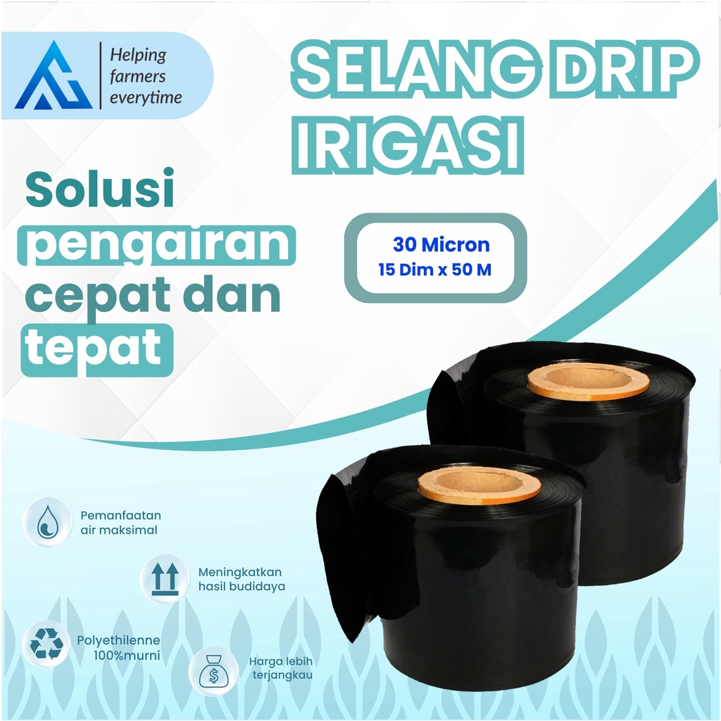 Jual Selang Drip 30 micron 3 dim 50 meter - 3 inch | Shopee Indonesia