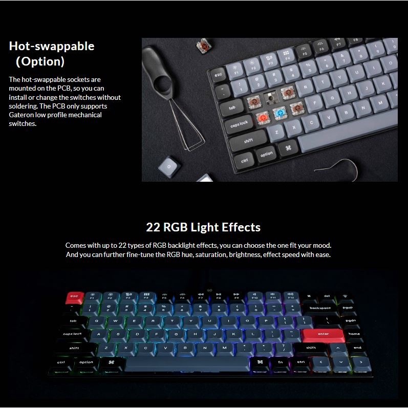 Jual Keychron S1 QMK 75% All Metal Low Profile Custom Mechanical ...