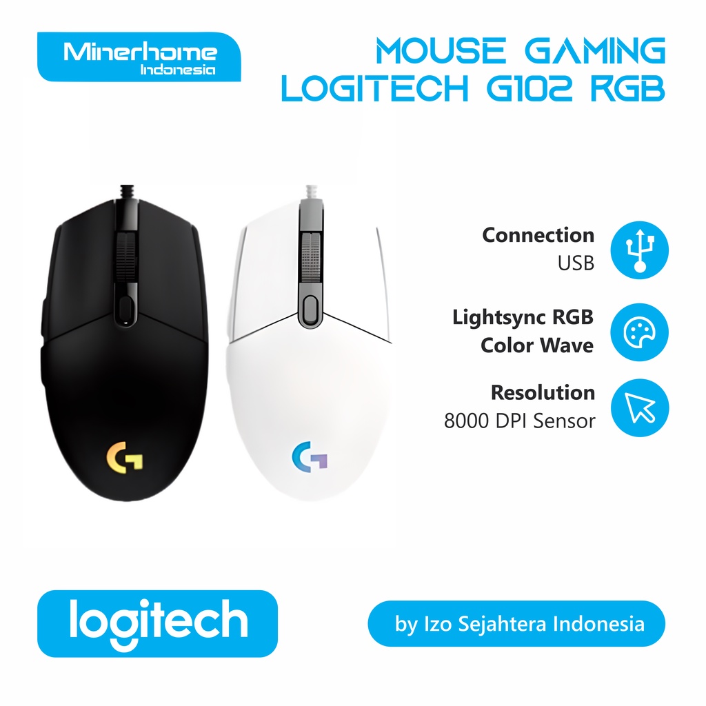 Jual Mouse Gaming Logitech G102 V2 RGB 6 Button Gaming Mouse | Shopee Indonesia