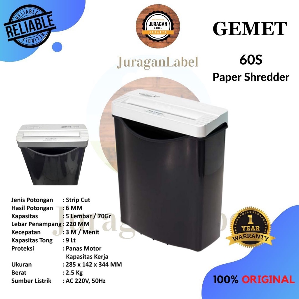 Jual GEMET 60S Mesin Penghancur Kertas | Paper Shredder GEMET 60 S ...