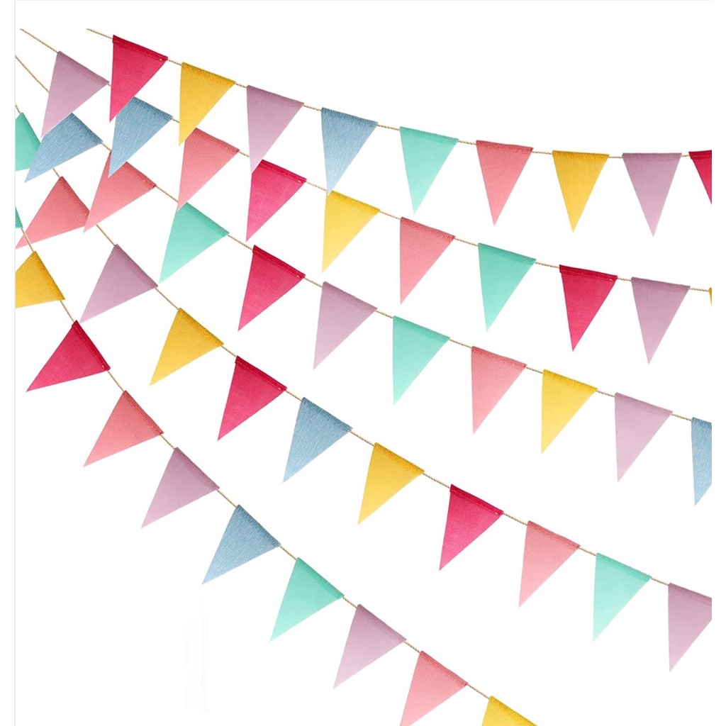Jual 150Pcs Bendera Segitiga Warna Warni 80 Meter Kain Hias Festival Dekorasi Acara Zig Zag ...