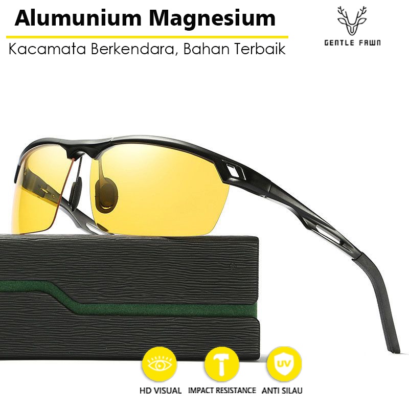 Jual GENTLE FAWN Kacamata Pria Night Vision Lens/Kacamata Polarized Anti Silau Berkendara Malam ...