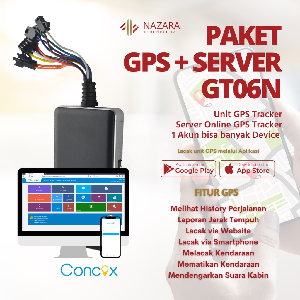 Jual Paket GPS Tracker & Server Concox GT06N Fitur Lacak & Matikan Mesin | Shopee Indonesia