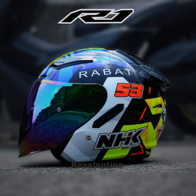 Jual NHK R1 TITO RABAT ORIGINAL | SPECIAL Moto GP EDITION | Helm Half ...