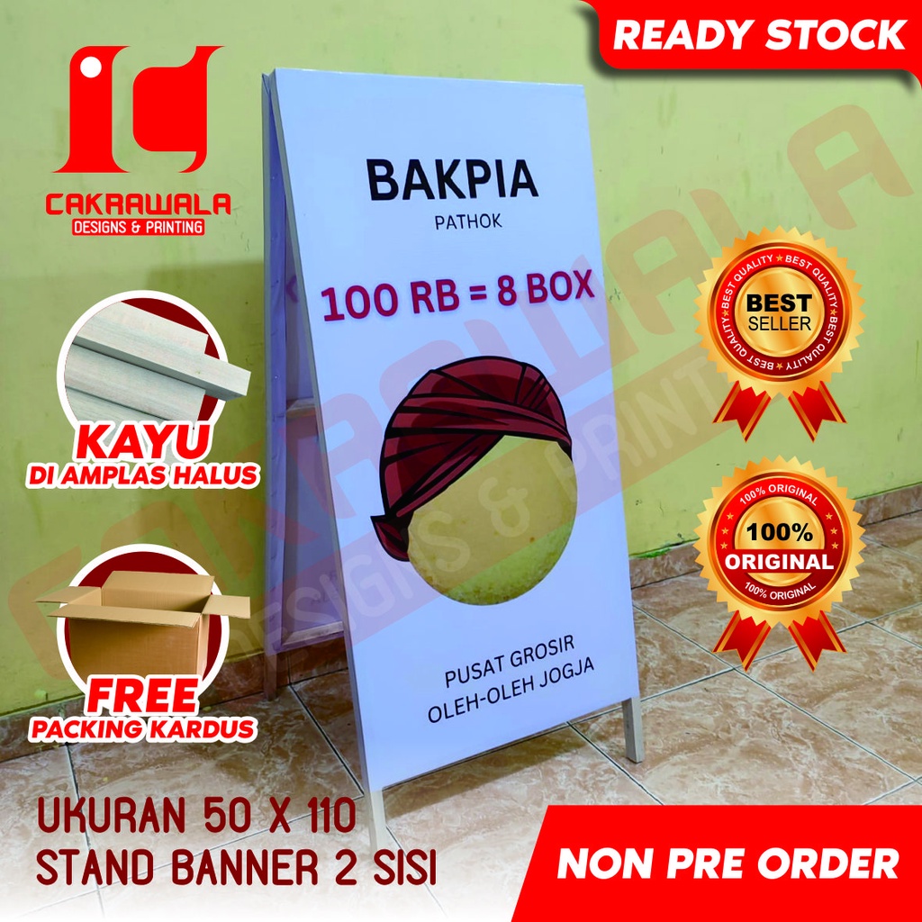Jual STAND BANNER KAYU BAKPIA KUKUS UKURAN 50 X 110 - STANDING BANNER ...