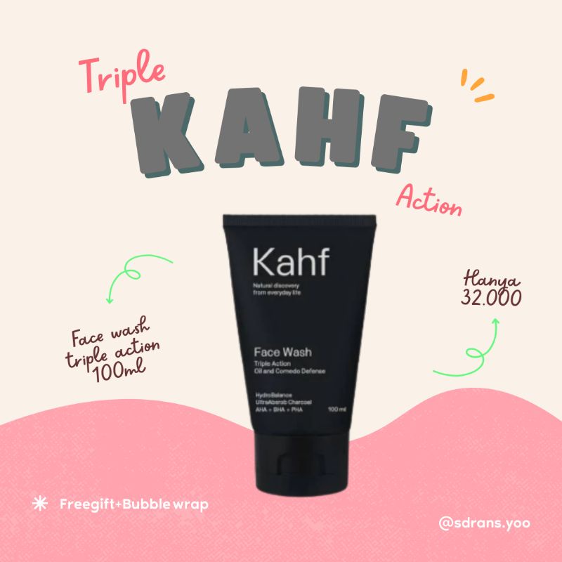 Jual Kahf Triple Action Oil and Comedo Defense Face Wash 100 ml - Sabun ...