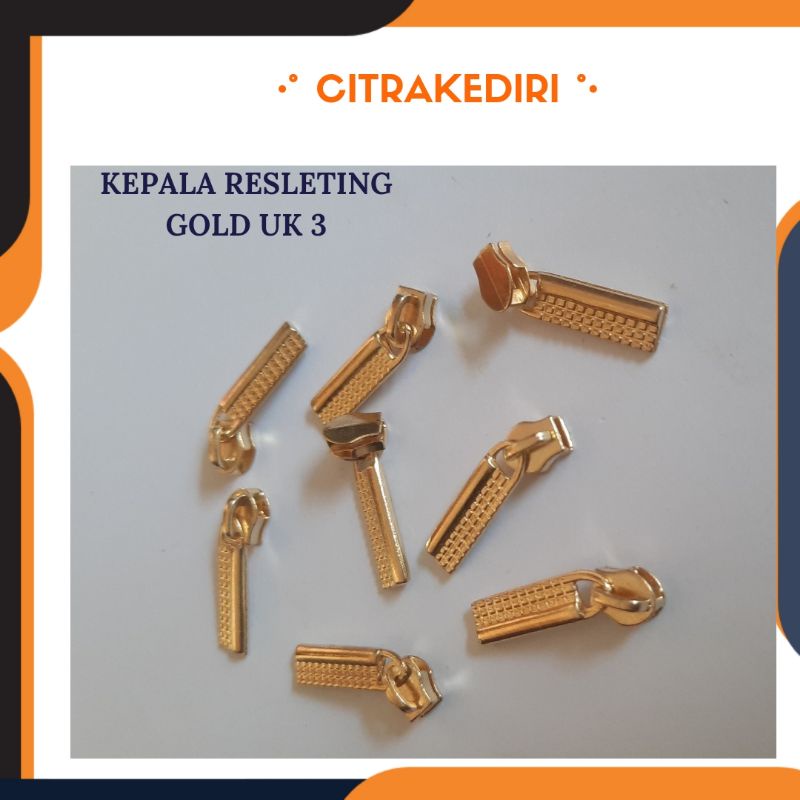 Jual Kepala Resleting Gold (Emas) No/Uk 3 KRE 302 untuk resleting gigi ...