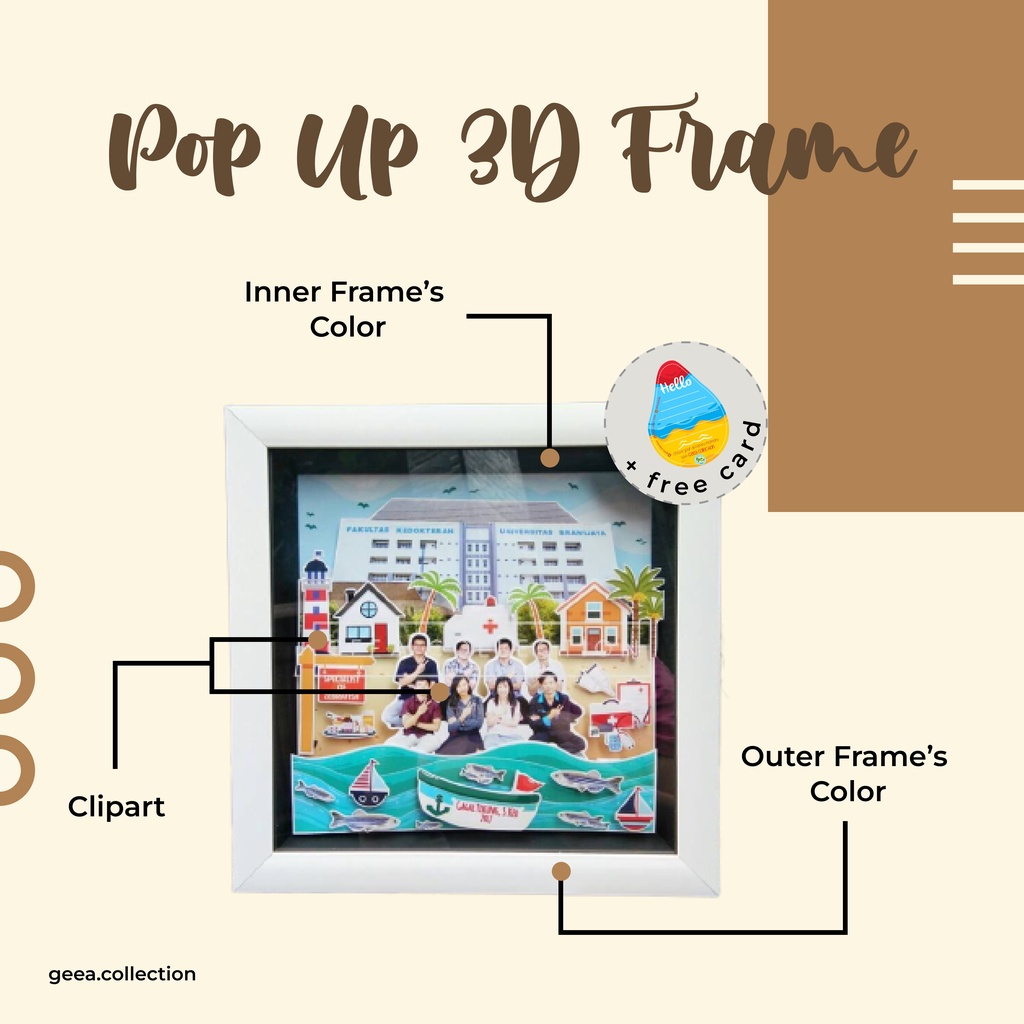 Jual Pop Up 3D Frame | Word Art Frame | Uk 20 x 20 cm | Shopee Indonesia