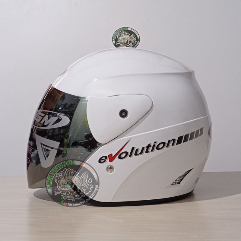Jual HELM GM EVOLUTION SOLID WHITE | Shopee Indonesia