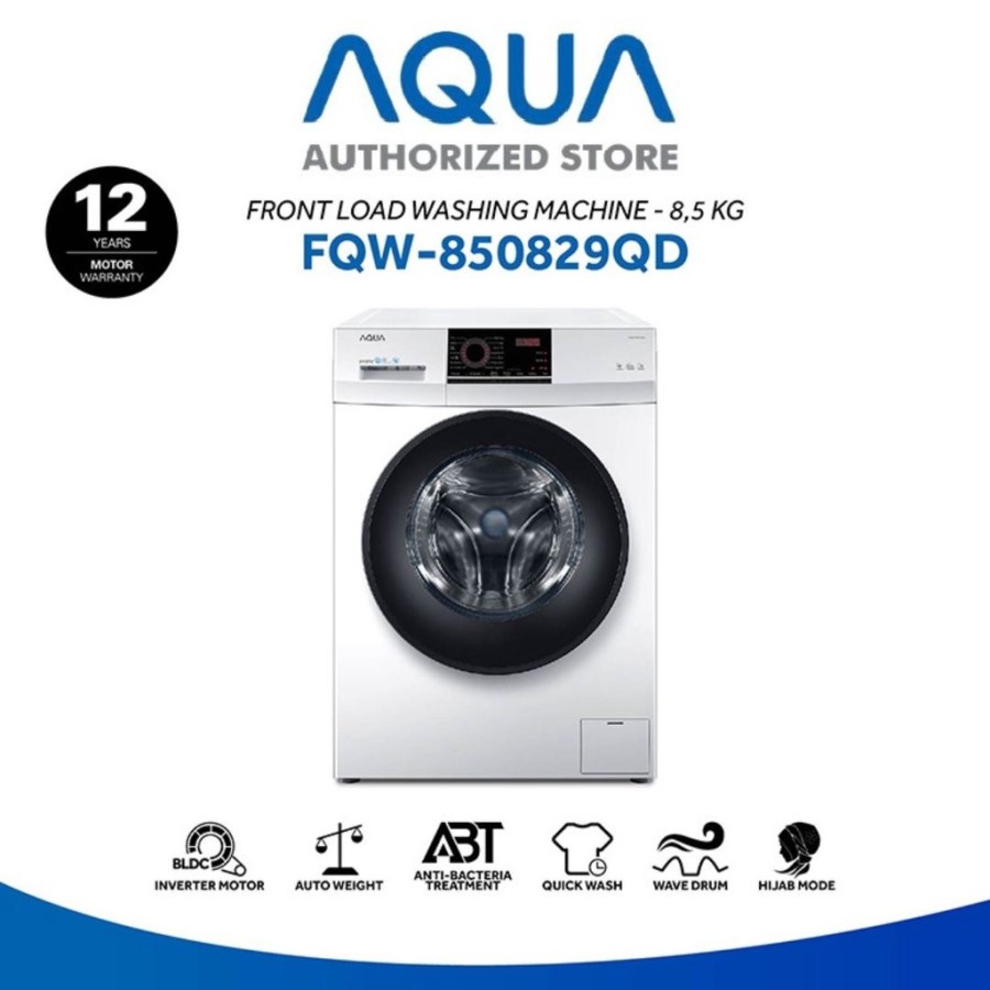 Jual AQUA MESIN CUCI FRONT LOADING 8,5KG INVERTER FQW-850829QD | Shopee ...