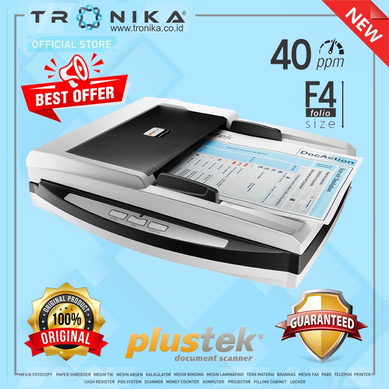 Jual SCANNER DOKUMEN PLUSTEK SmartOffice PN2040 Automatic Document ...