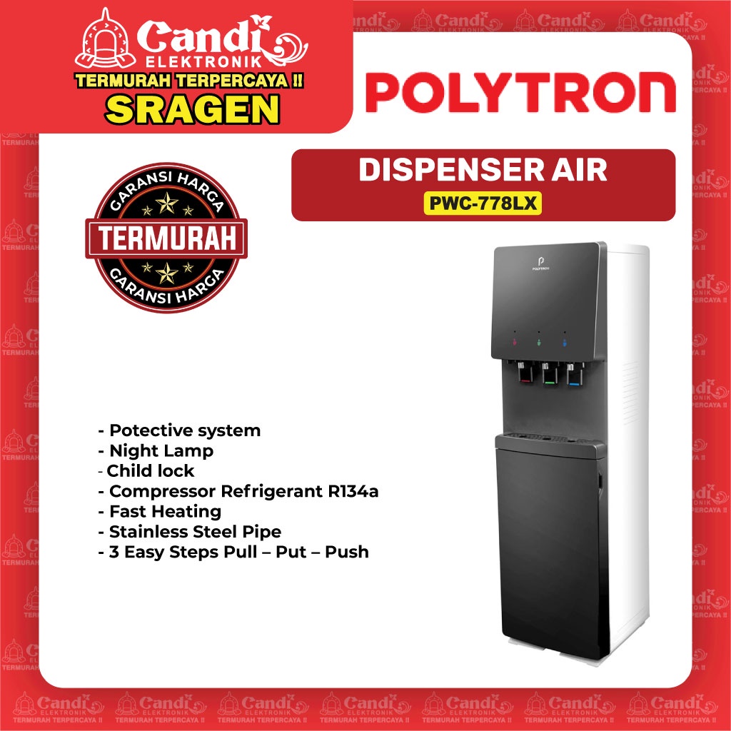 Jual POLYTRON Dispenser Galon Bawah Hydra - PWC-778LX | Shopee Indonesia