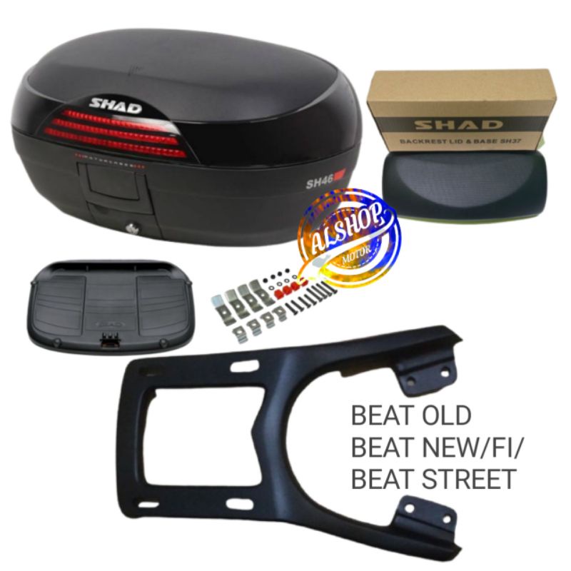 Jual PAKETAN BOX SHAD SH46 + BACKREST + BREKET BOX HONDA BEAT OLD BEAT ...